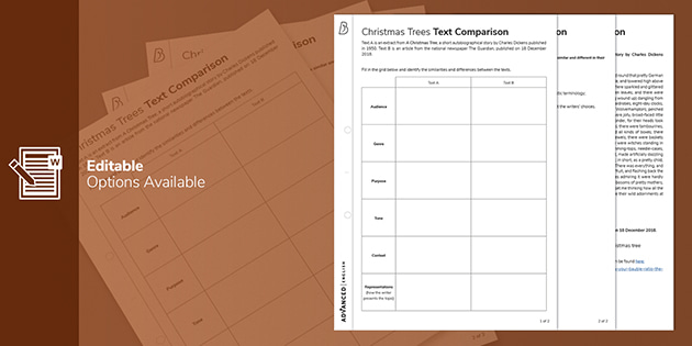 A Level English Language Comparison Essay | Christmas 2020