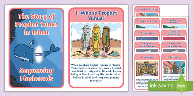 The Story of Prophet Yunus in Islam Sequencing Flashcards