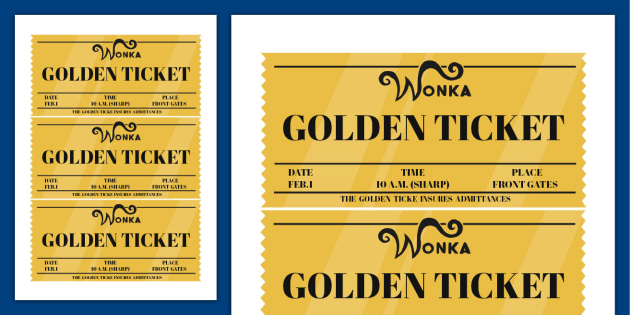 FREE Willy Wonka Golden Ticket Template Printable Role Play Lupon gov ph