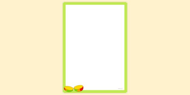 Illustrated Mango Halved Page Border | Twinkl Resources
