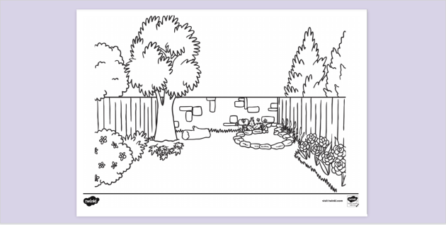 FREE! - Garden Colouring Page (teacher made)