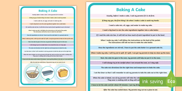 Baking A Cake Social Situations Poster
