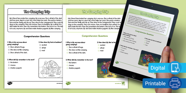 Kindergarten Read and Draw Camping Trip | Twinkl Reading