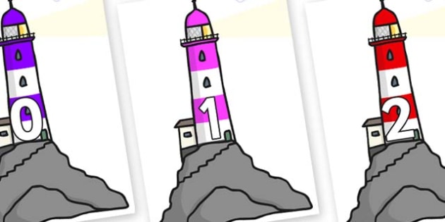 Numbers 0-100 on Lighthouses (teacher made)
