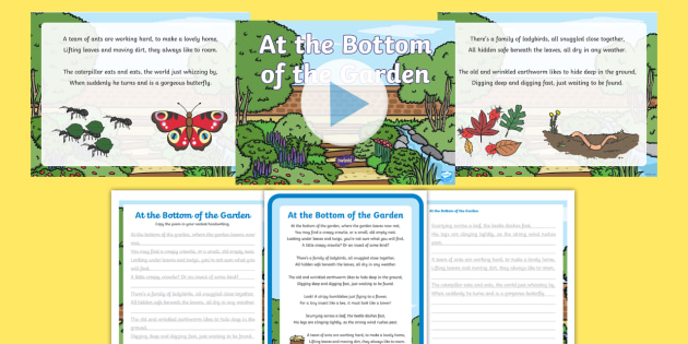 FREE! - At the Bottom of the Garden Poem Pack (teacher made)