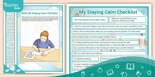 NAPLAN How to Calm Exam Anxiety Checklist ∣ Twinkl Resources