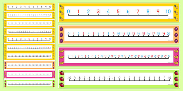 Fruit Salad Number Lines Pack Up to 30