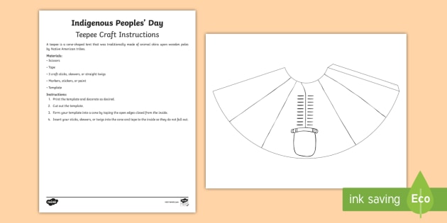 Indigenous Peoples' Day Tipi Craft - Indigenous Peoples' Day, Columbus