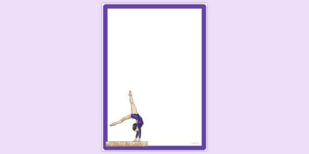 FREE! - Simple Blank Gymnast on Beam Page Border | Page Borders