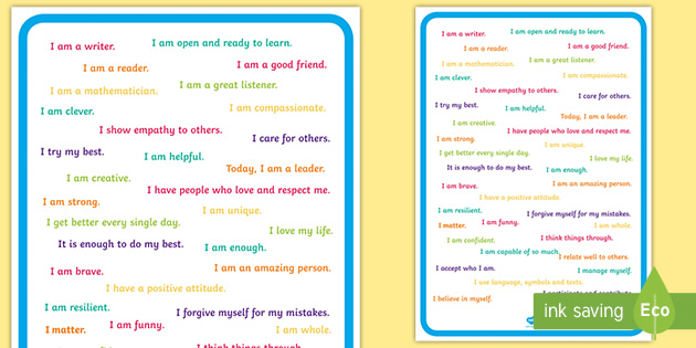 Positive Affirmations Display Posters (teacher made)