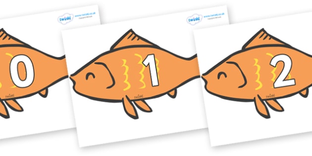 Numbers 0-50 on Goldfish (teacher made)