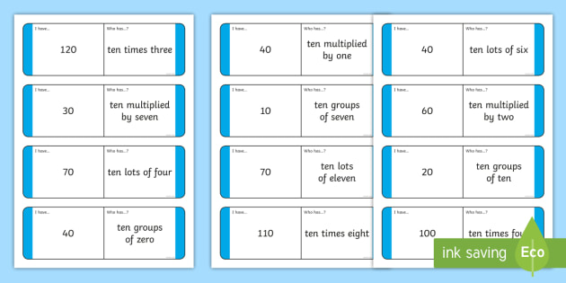 10 Times Table Loop Cards (teacher made)