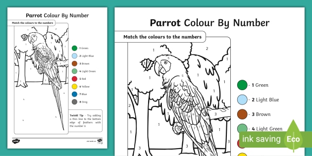 FREE! - Parrot Colour By Number (teacher made)