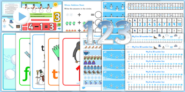 Winter Numeracy Resource Pack (teacher made)