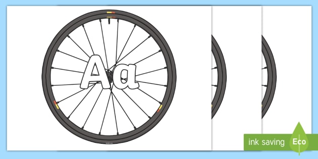 FREE! - A-Z Alphabet on Bike Wheels (Teacher-Made)