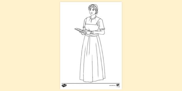 FREE! - Jane Austen Colouring Sheet | Colouring Sheets | Twinkl