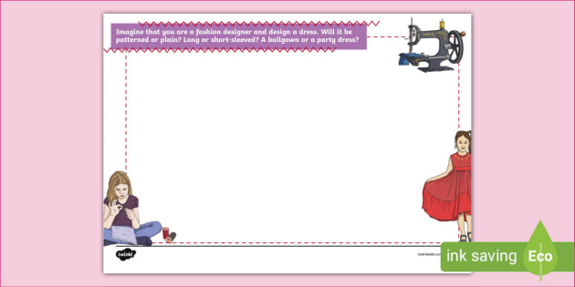 FREE! - Fashion Dress Drawing Prompt (teacher made)