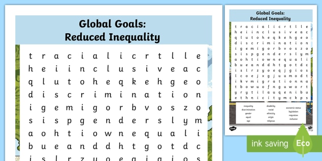Global Goals Reduced Inequality Word Search