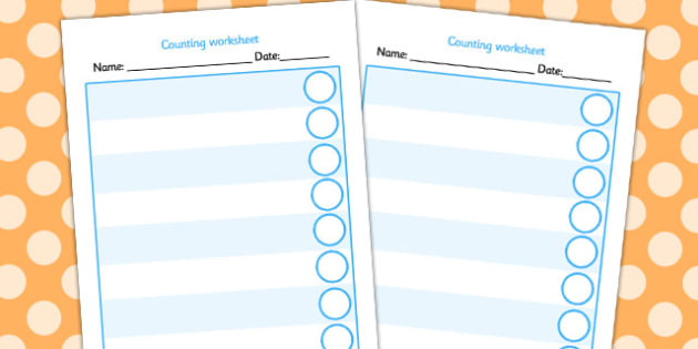Editable Counting Worksheet