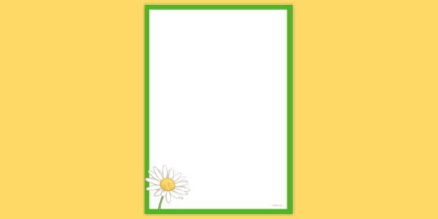 FREE! - Simple Blank Daisy Page Border | Page Borders | Twinkl