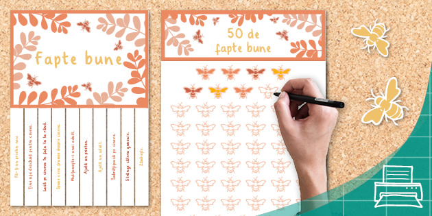 50 de fapte bune – Planșă pentru urmărirea progresului