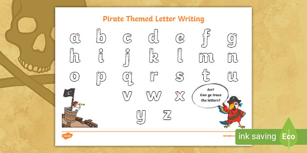 Pirate Themed Letter Writing Worksheet