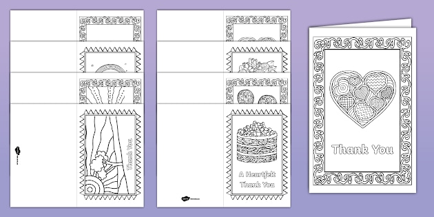 coloring sheet thank you card