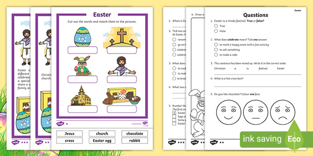 Let's Learn About Easter Differentiated Reading Comprehension