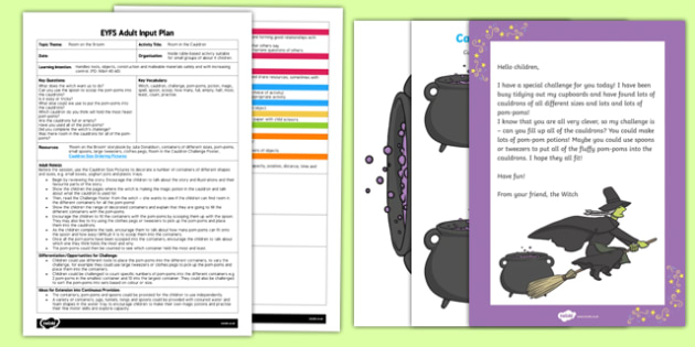 EYFS Room in the Cauldron Adult Input Plan and Resource Pack to Support