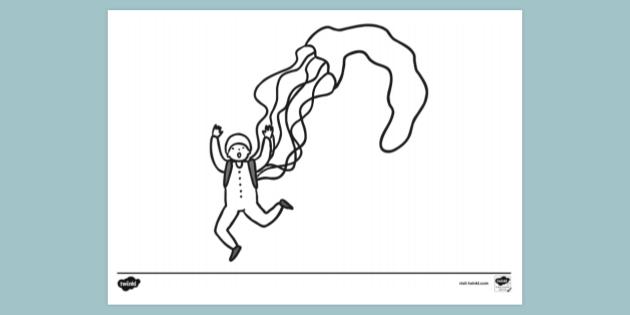FREE! - Man With Collapsed Parachute Colouring Sheet | Colouring