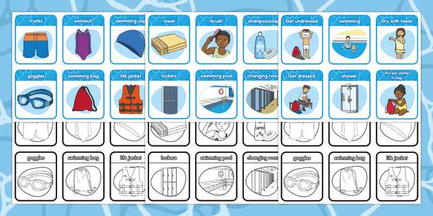 Swimming Visual Cards | Visual Routine Support Cards
