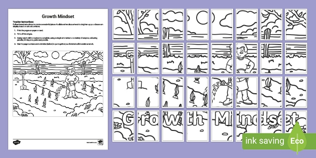 Growth Mindset Collaborative Art Activity Sheets