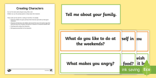 Creating Characters Drama Activity (teacher made)