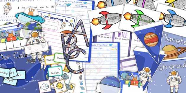 Space Themed Classroom Set Up Pack (teacher made)