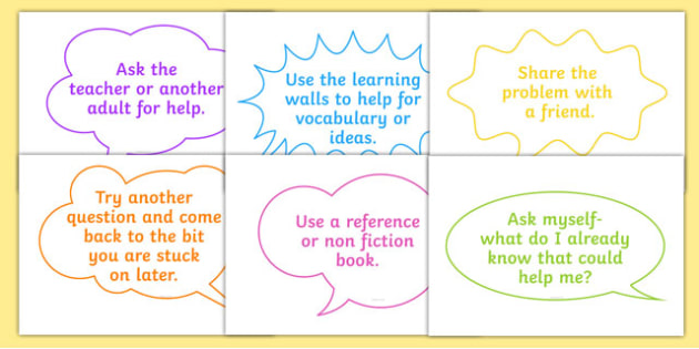What to do When Stuck Display Speech Bubbles