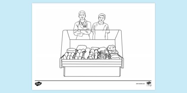 FREE! - Butcher Colouring Sheet | Twinkl Resources