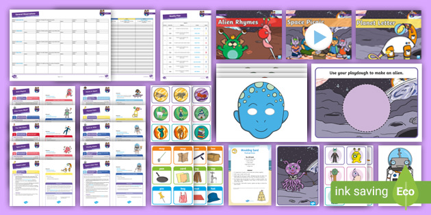 Phonics Level 1 Week 34 Aliens Weekly Lesson Pack