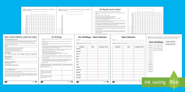 Back to School Bar Graphs Level 2 Lesson Pack (teacher made)