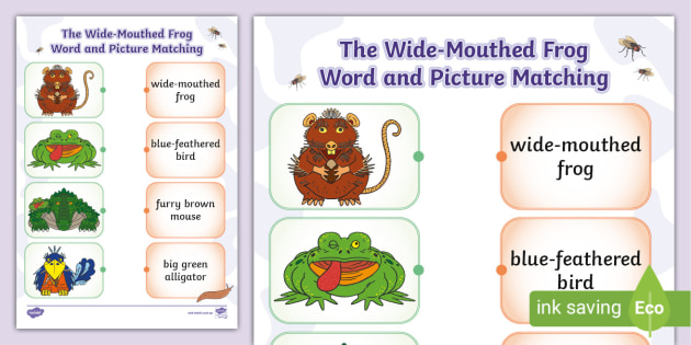 Word and Picture Matching to Support The Wide-Mouthed Frog