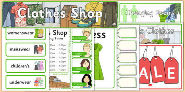 Clothes Shop Role Play Pack (teacher made)