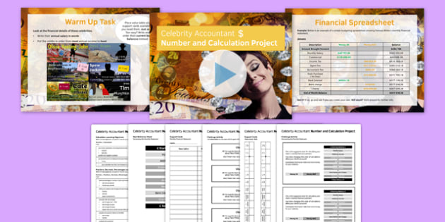 Celebrity Accountant Number and Calculation Project Pack