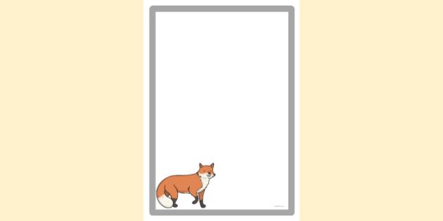 * NEW * Simple Blank Cute Fox Border | Page Borders | Twinkl