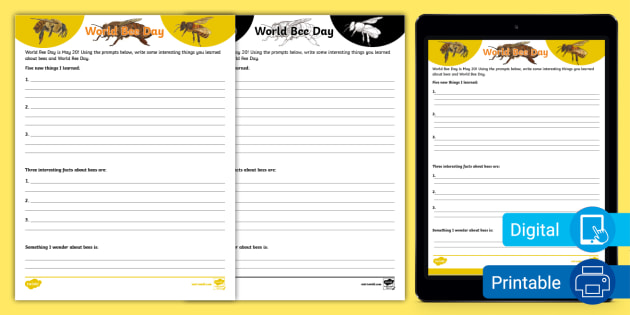 World Bee Day Write-Up Activity (teacher made)