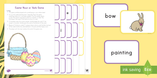 Easter Noun or Verb Game