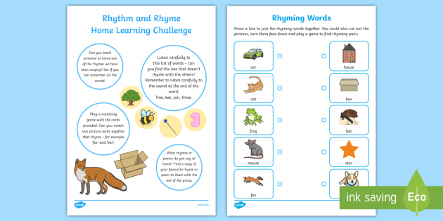 Rhythm and Rhyme Home Learning Challenge FS1 (teacher made)