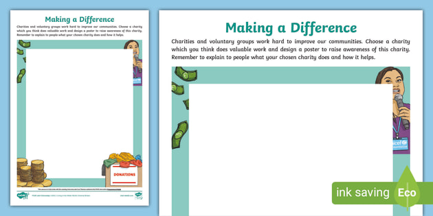 KS2 Making a Difference Poster Activity Sheet - Citizenship
