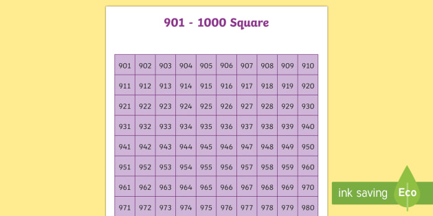 901-1000 Square (teacher made)