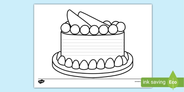 Cake Writing Template - Twinkl - Educational Resources - KS1