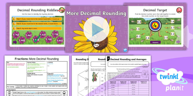 PlanIt Maths Y6 Fractions: Rounding Decimals (2) Lesson Pack
