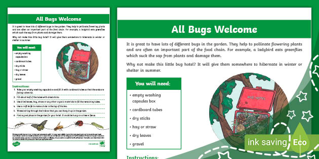 Create a Bug Hotel Using Recycled Materials (teacher made)